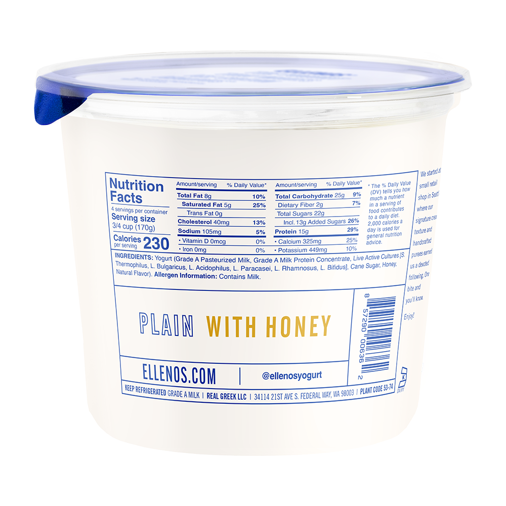 Plain with Honey - Ellenos Greek Yogurt